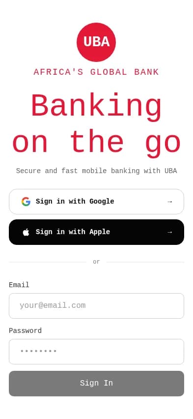 UBA Bank App Clone