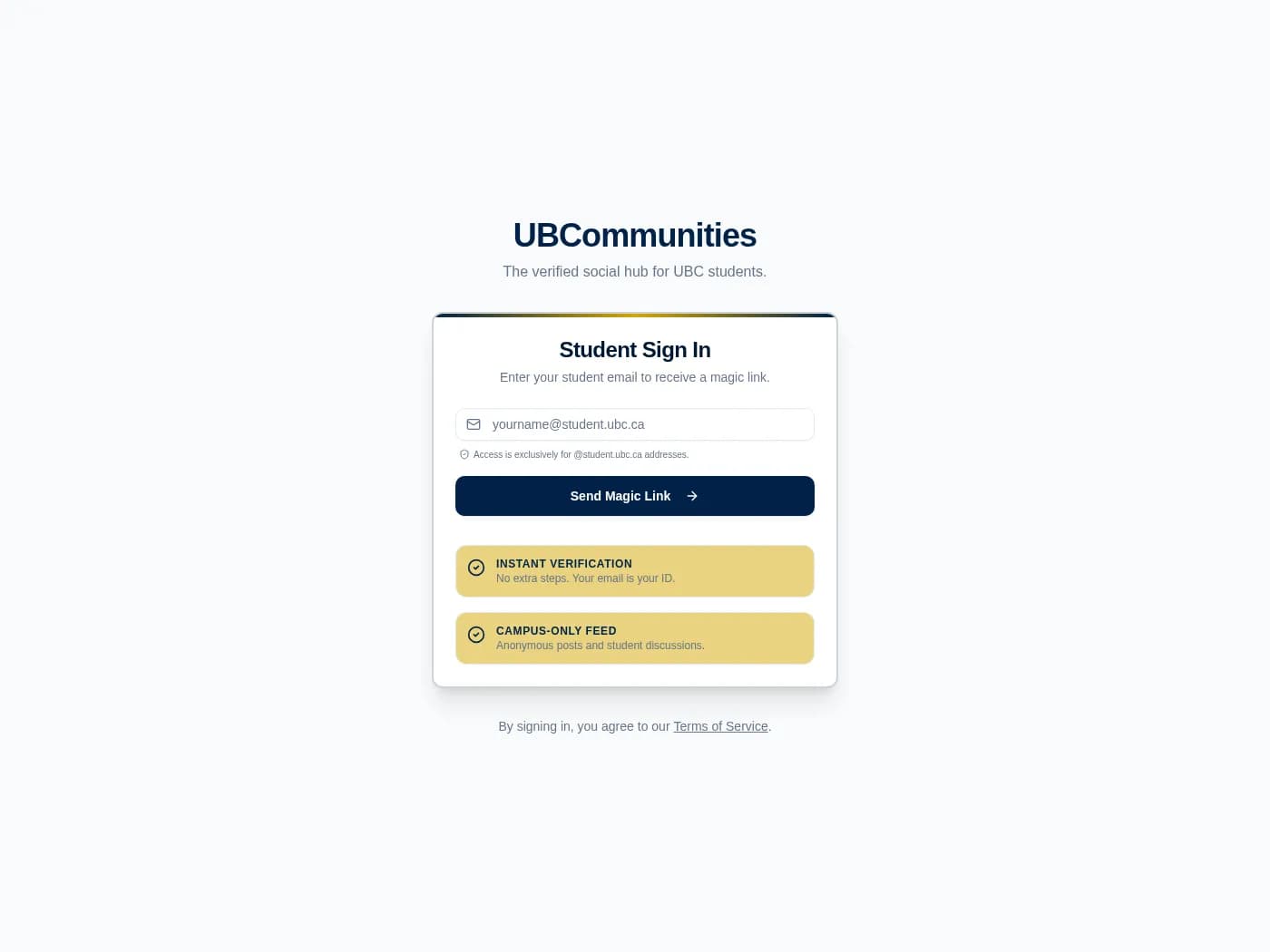 UBCommunities MVP