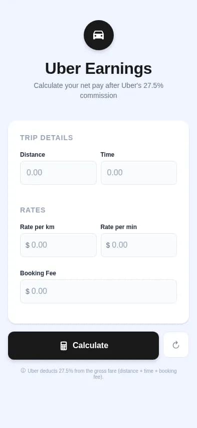 Uber Earnings Calculator