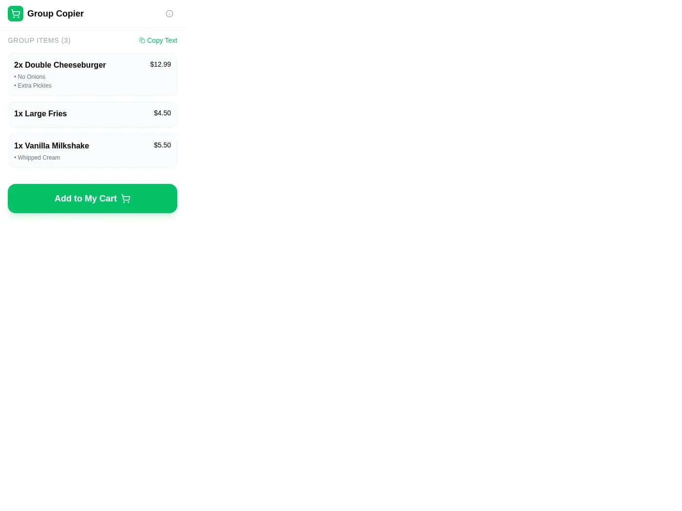 UberEats Group Link Copier