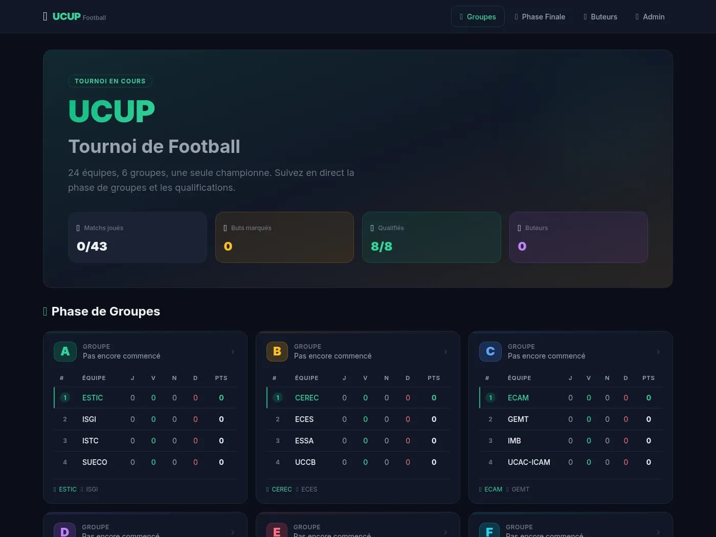 UCUP Football Tournament Manager