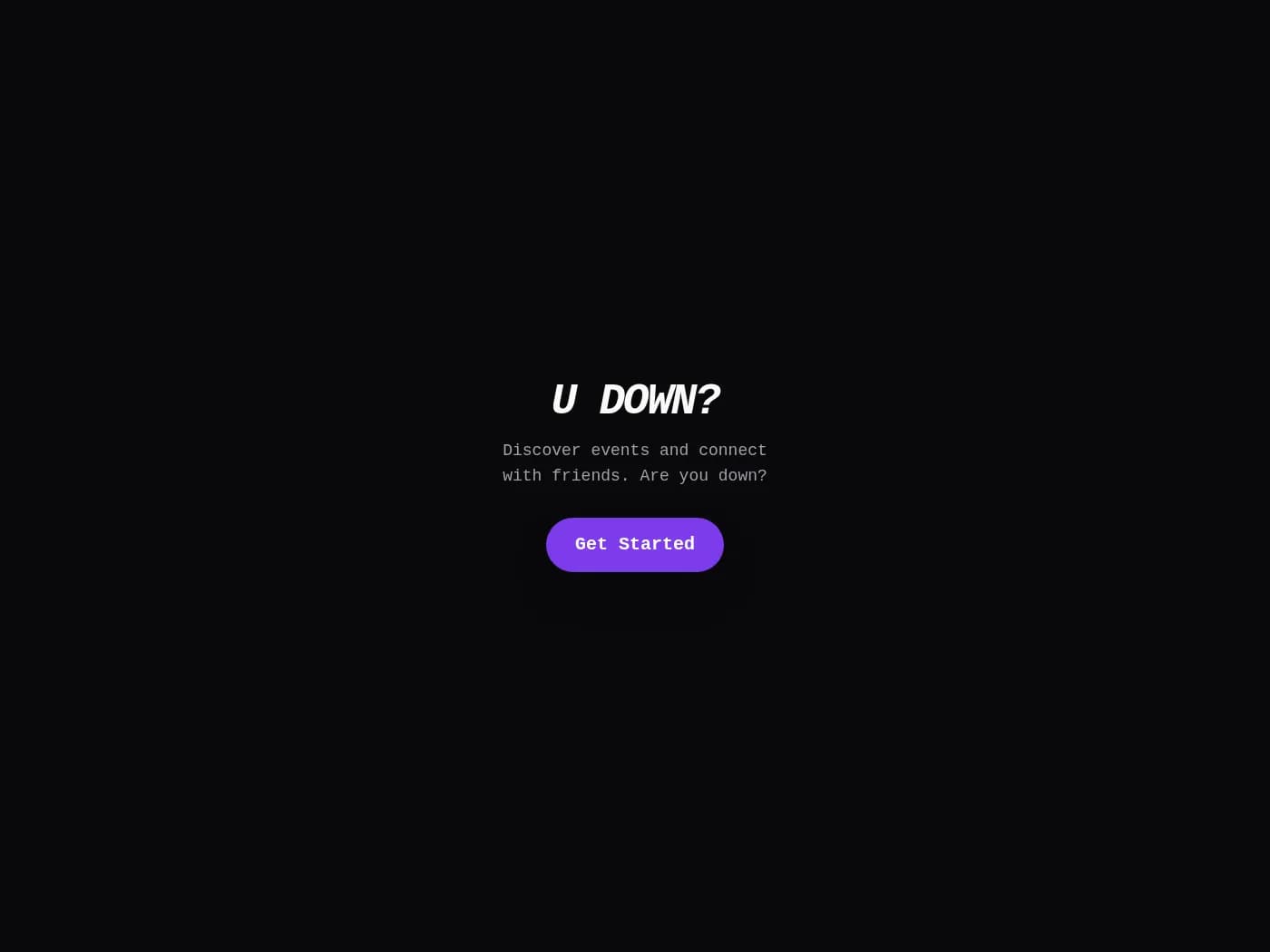 U DOWN? Events App