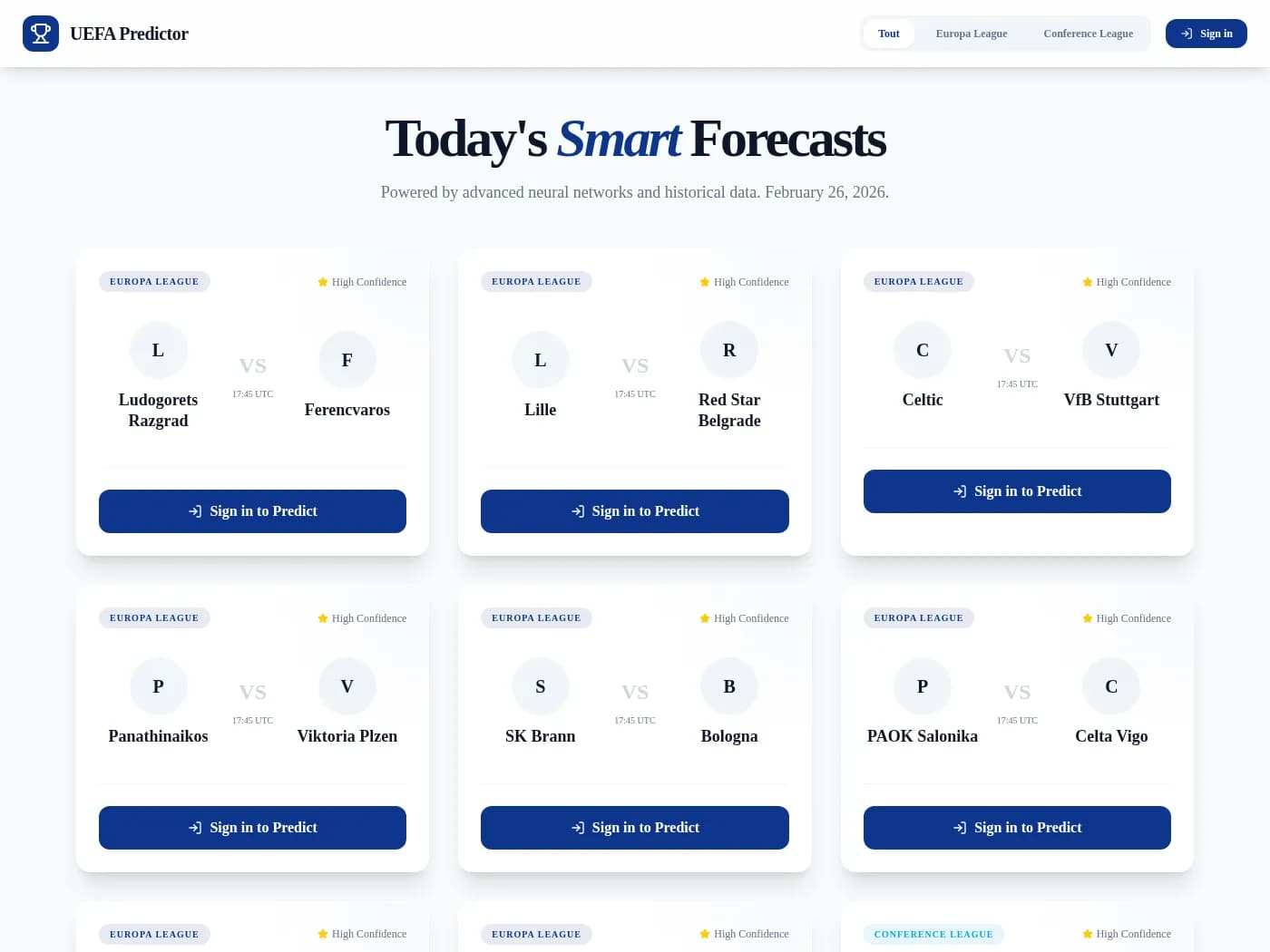UEFA Match Predictor