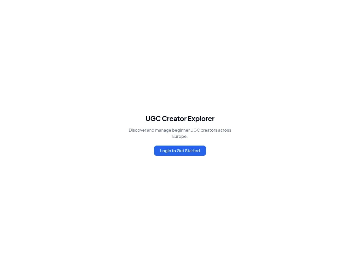 UGC Creator Explorer