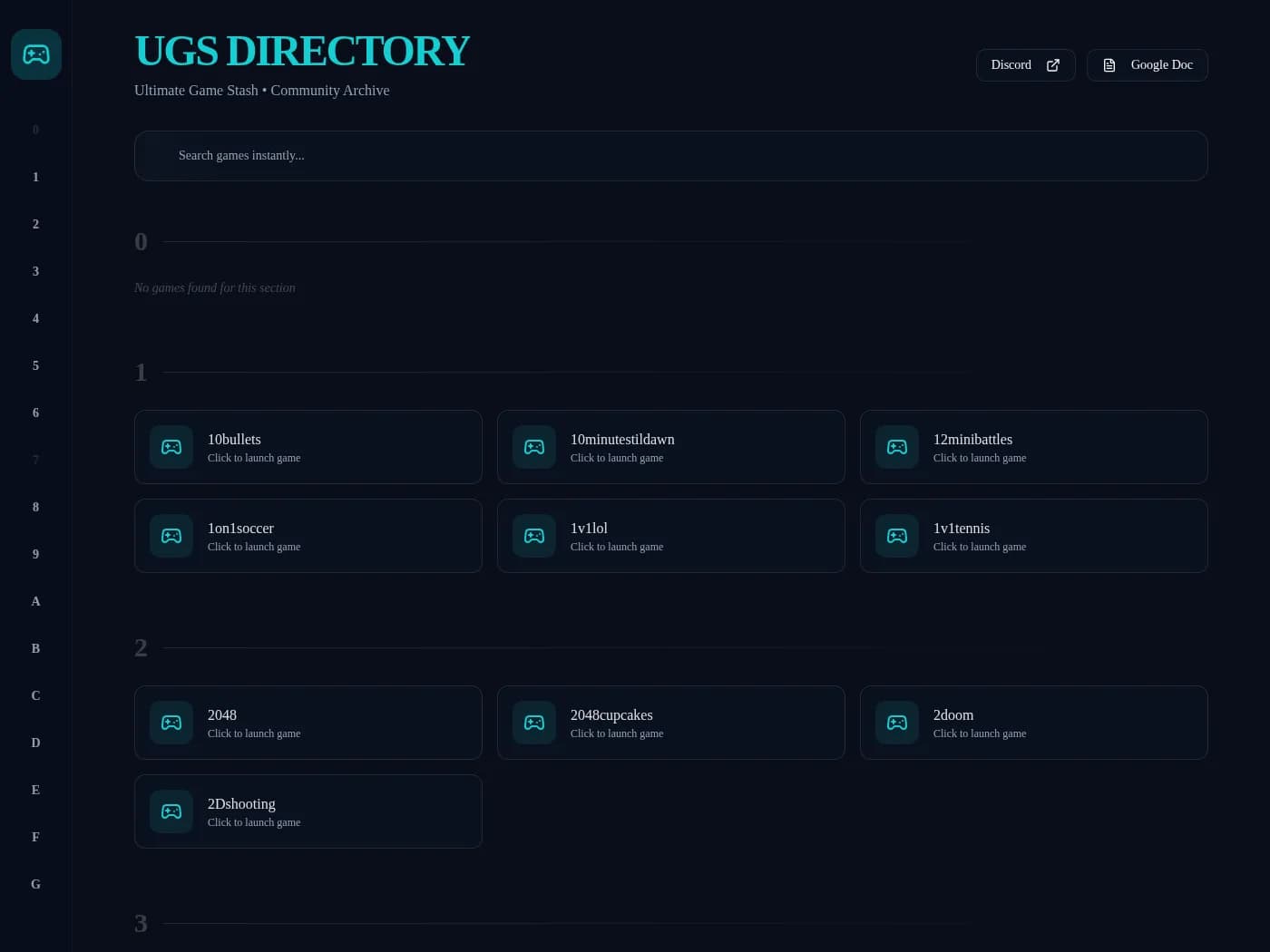 UGS Game Directory
