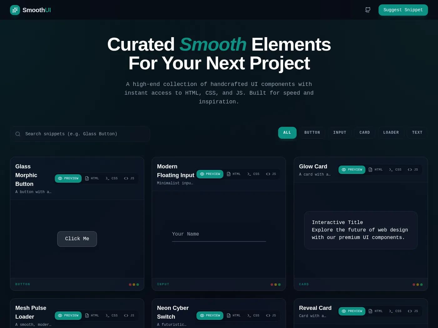 SmoothUI Snippet Hub
