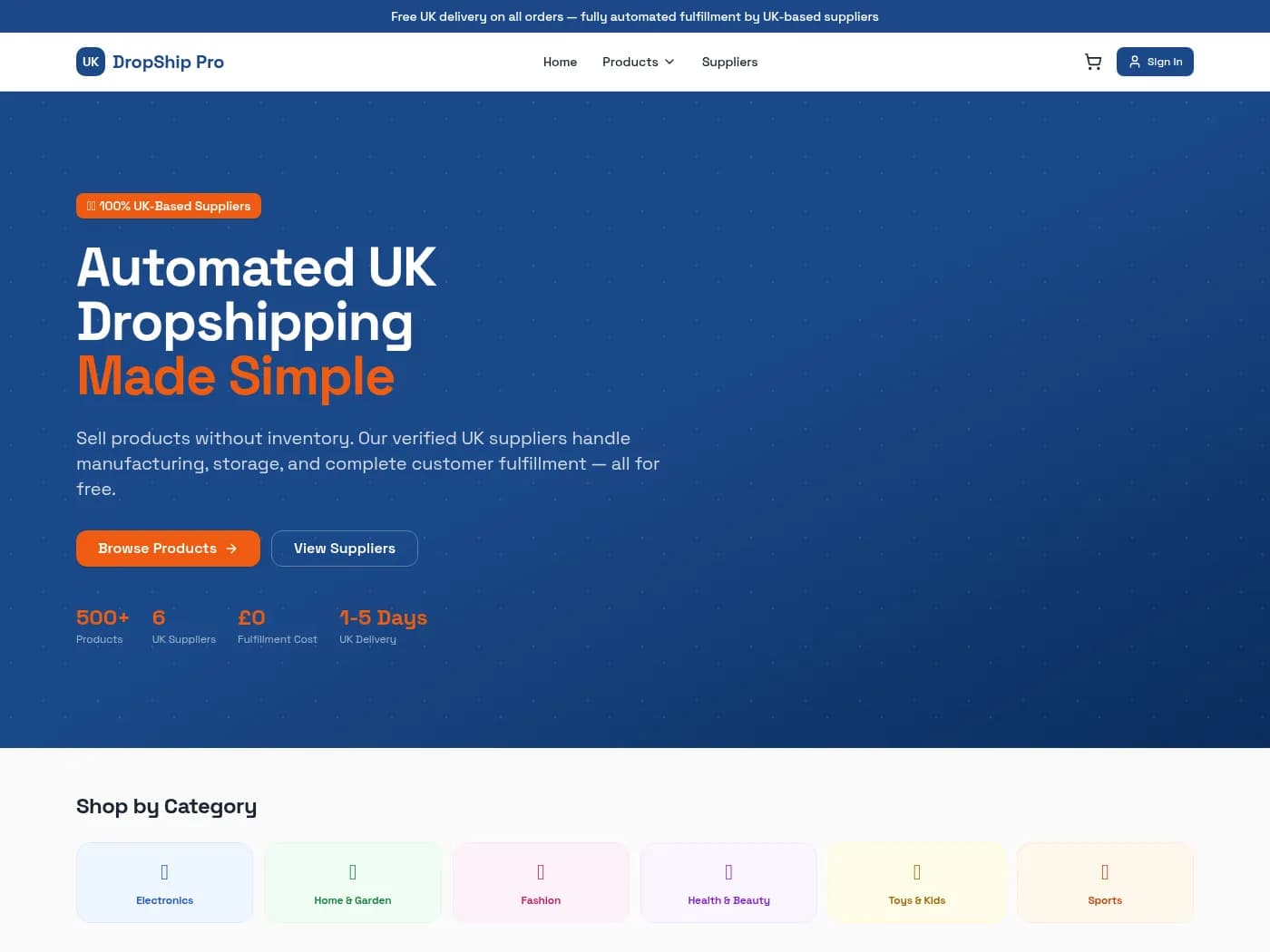 UK Dropship Store Pro