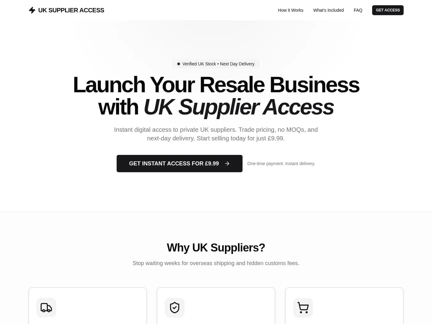 UK Supplier Access Site