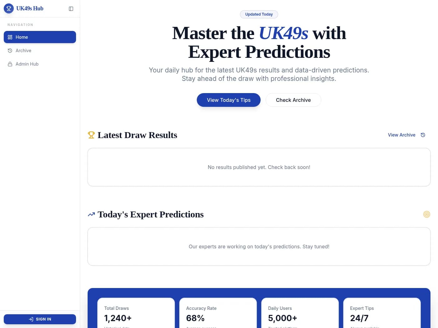 UK49s Predictor Hub