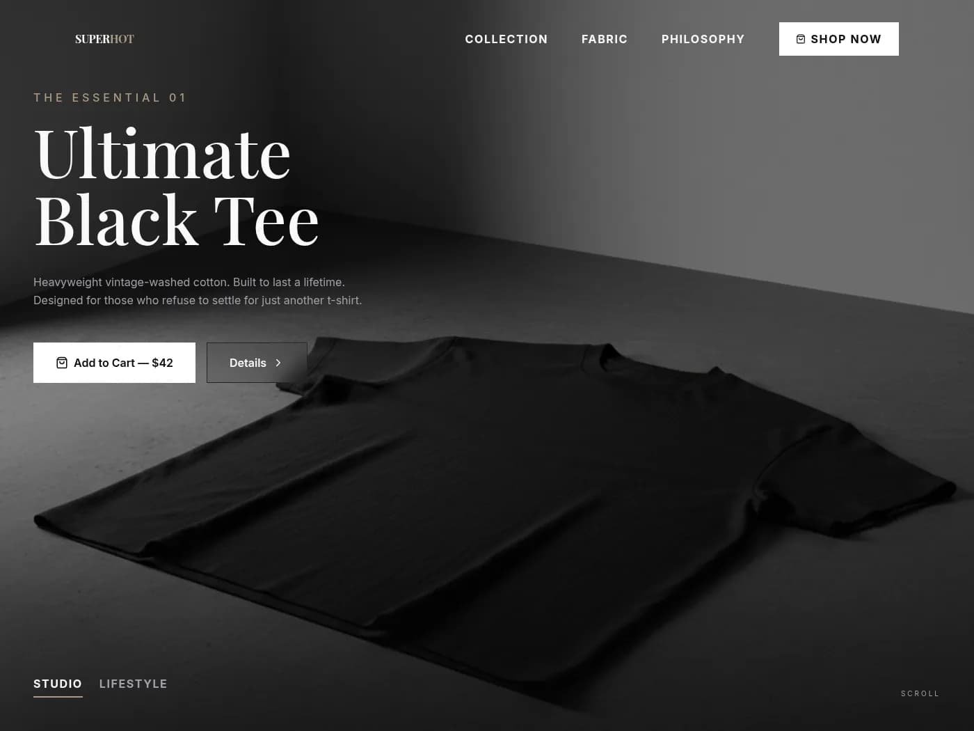 Ultimate Black Tee Page