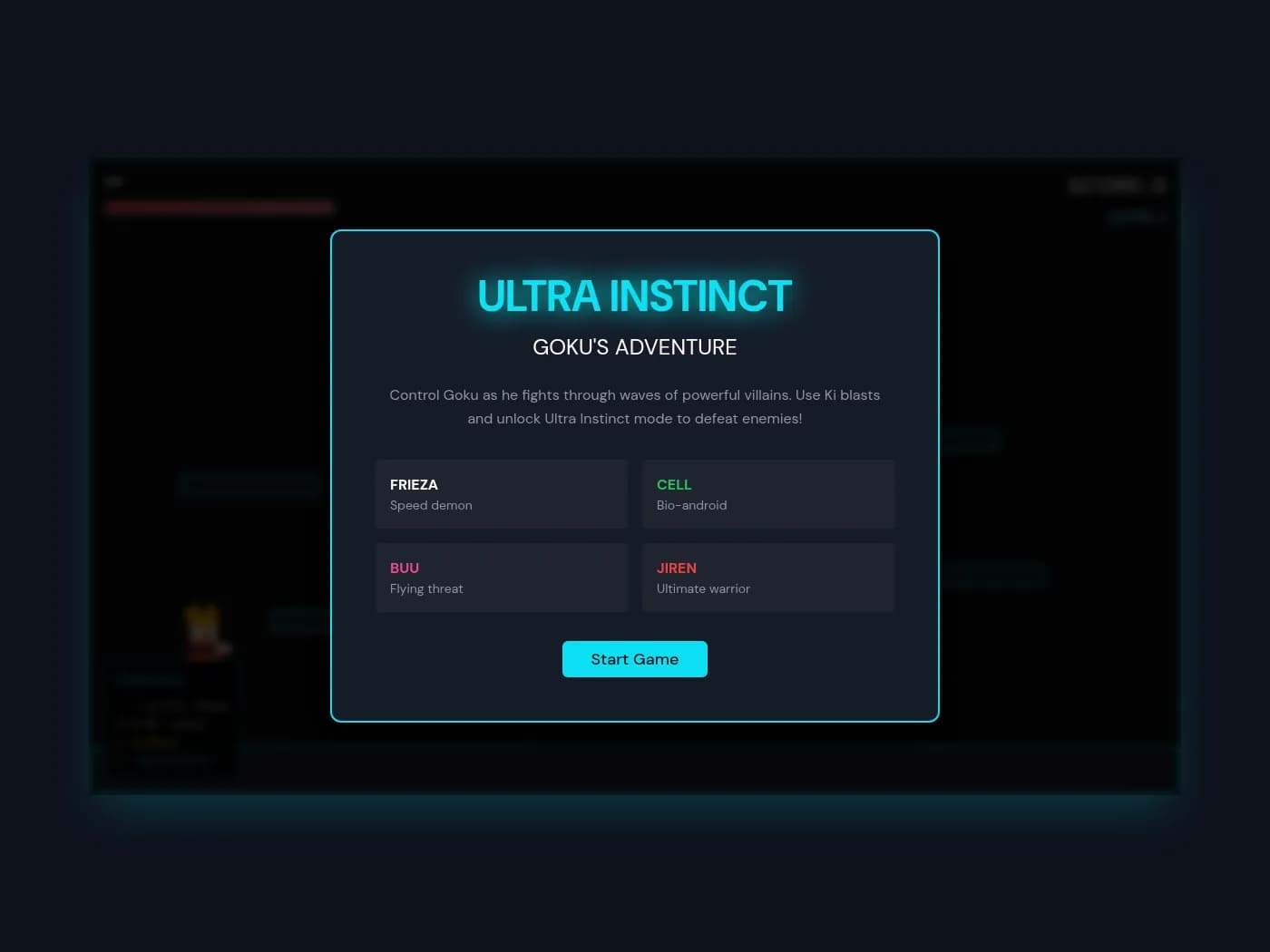Ultra Instinct Pixel Game