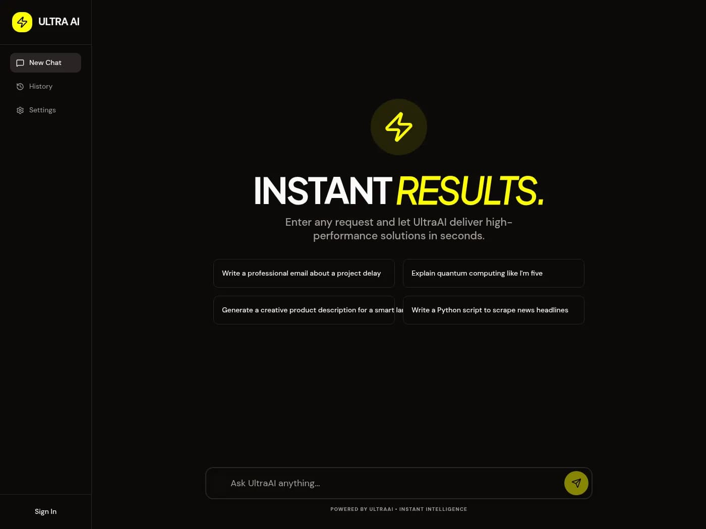 UltraAI Instant Generator