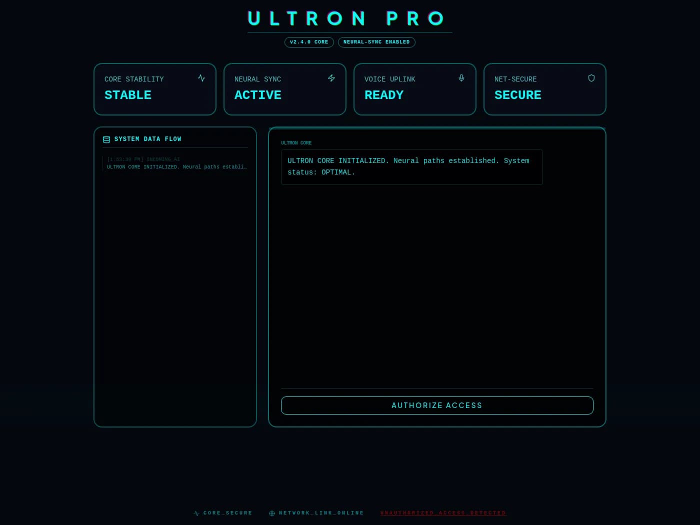 Ultron Pro Interface