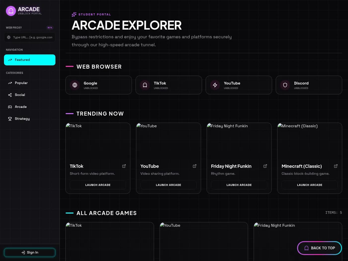 Unblock School Arcade