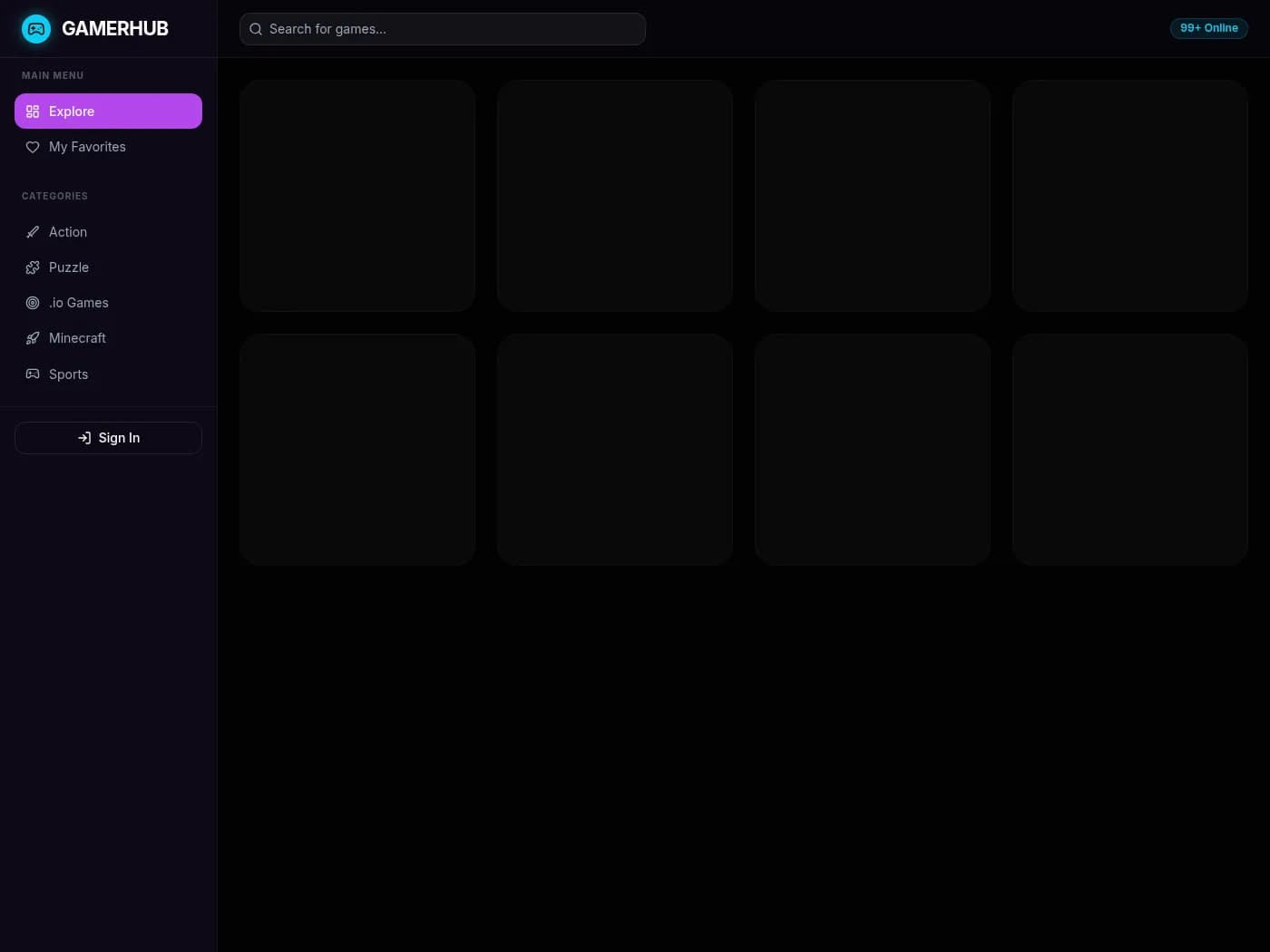 Unblocked Games Dashboard