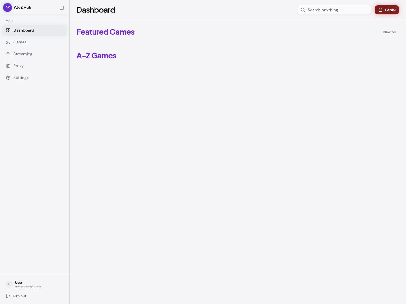 AtoZ Games & Streaming Hub