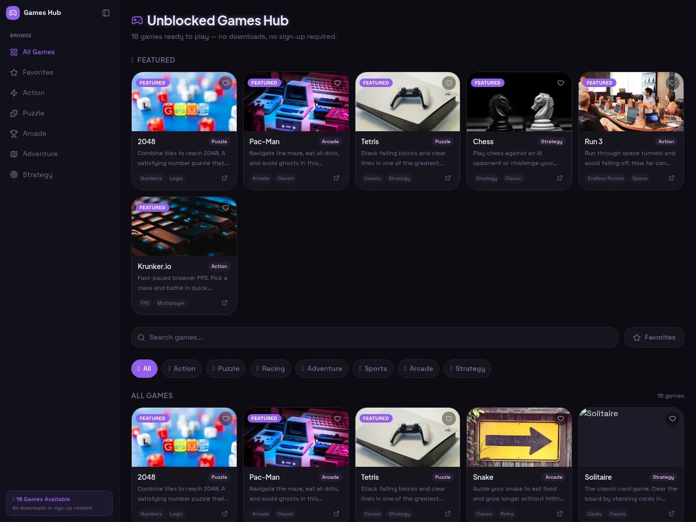 Unblocked Games Hub