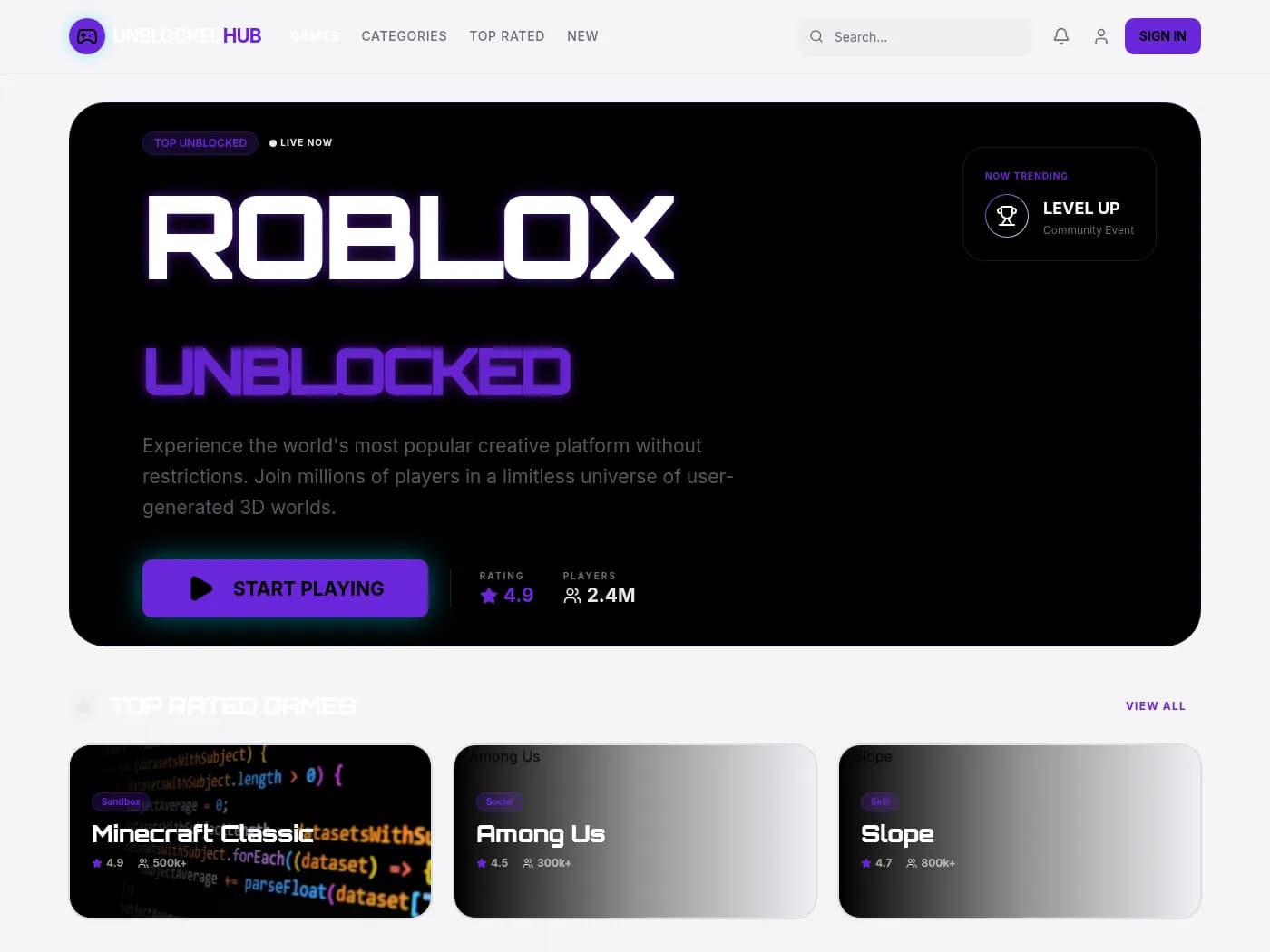 Unblocked Roblox Hub