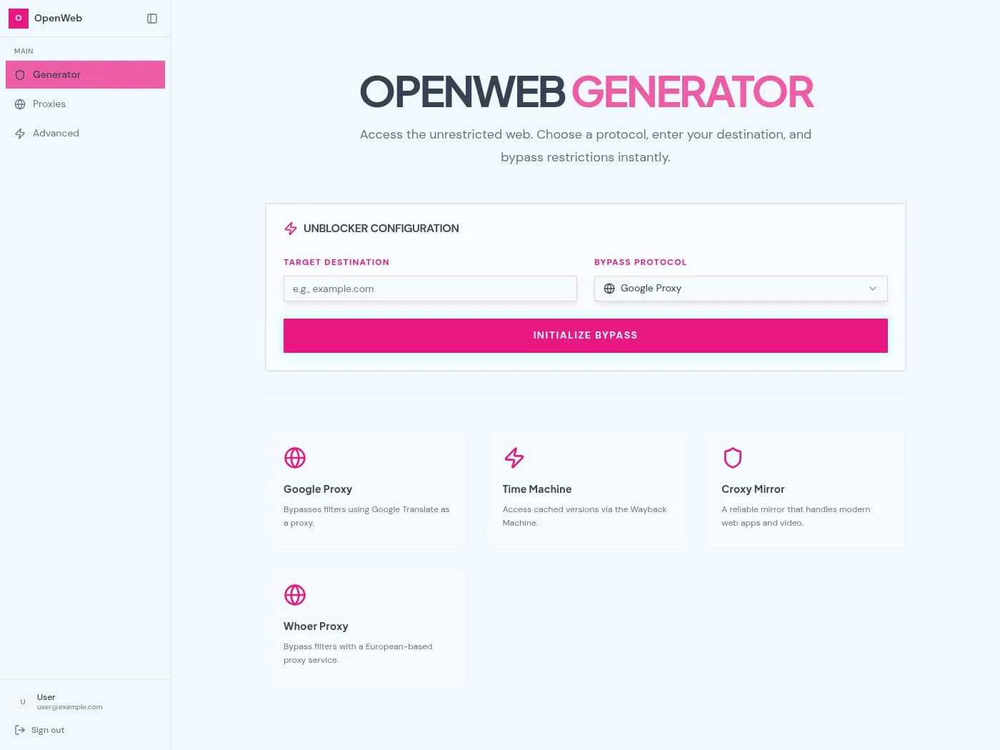 Unblocker Generator