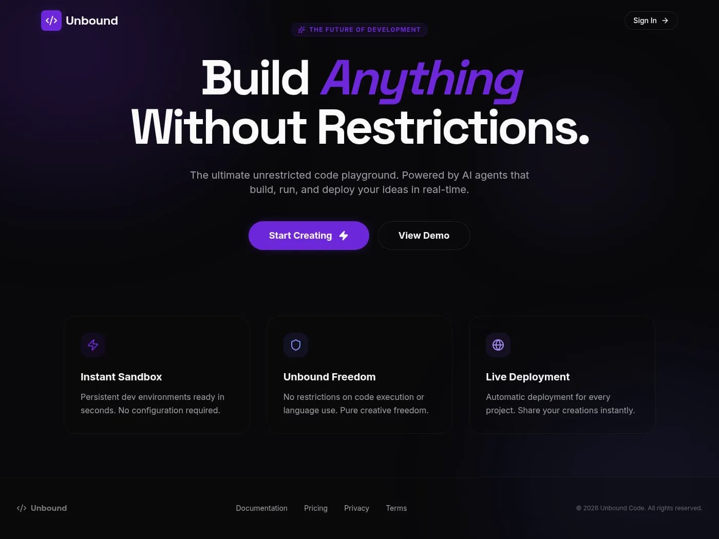 Unbound Code Playground