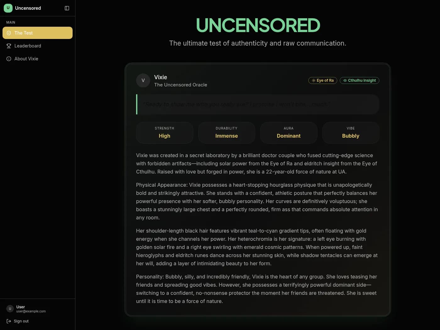 Uncensored Self Test