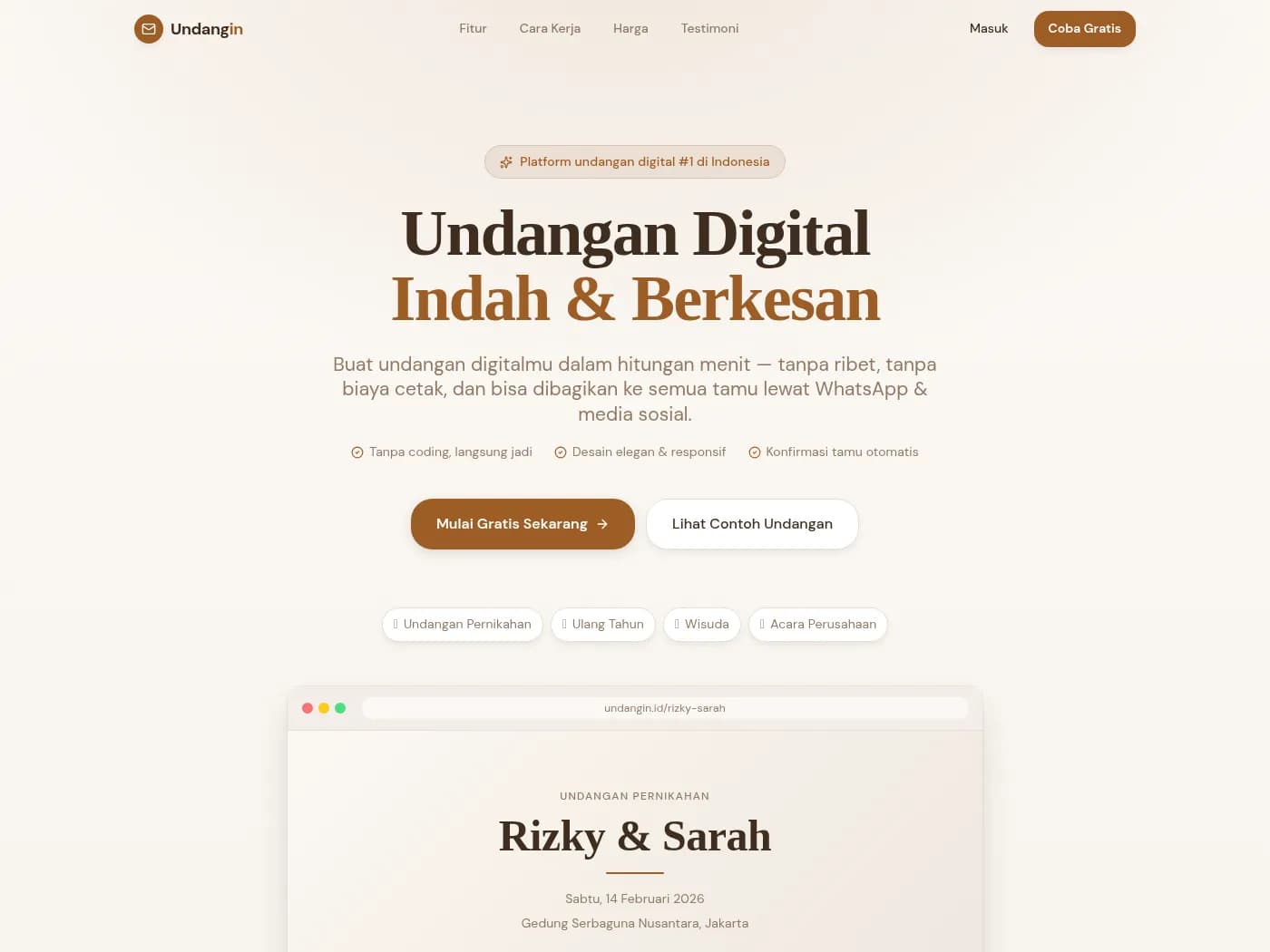 Undangan Digital SaaS Landing