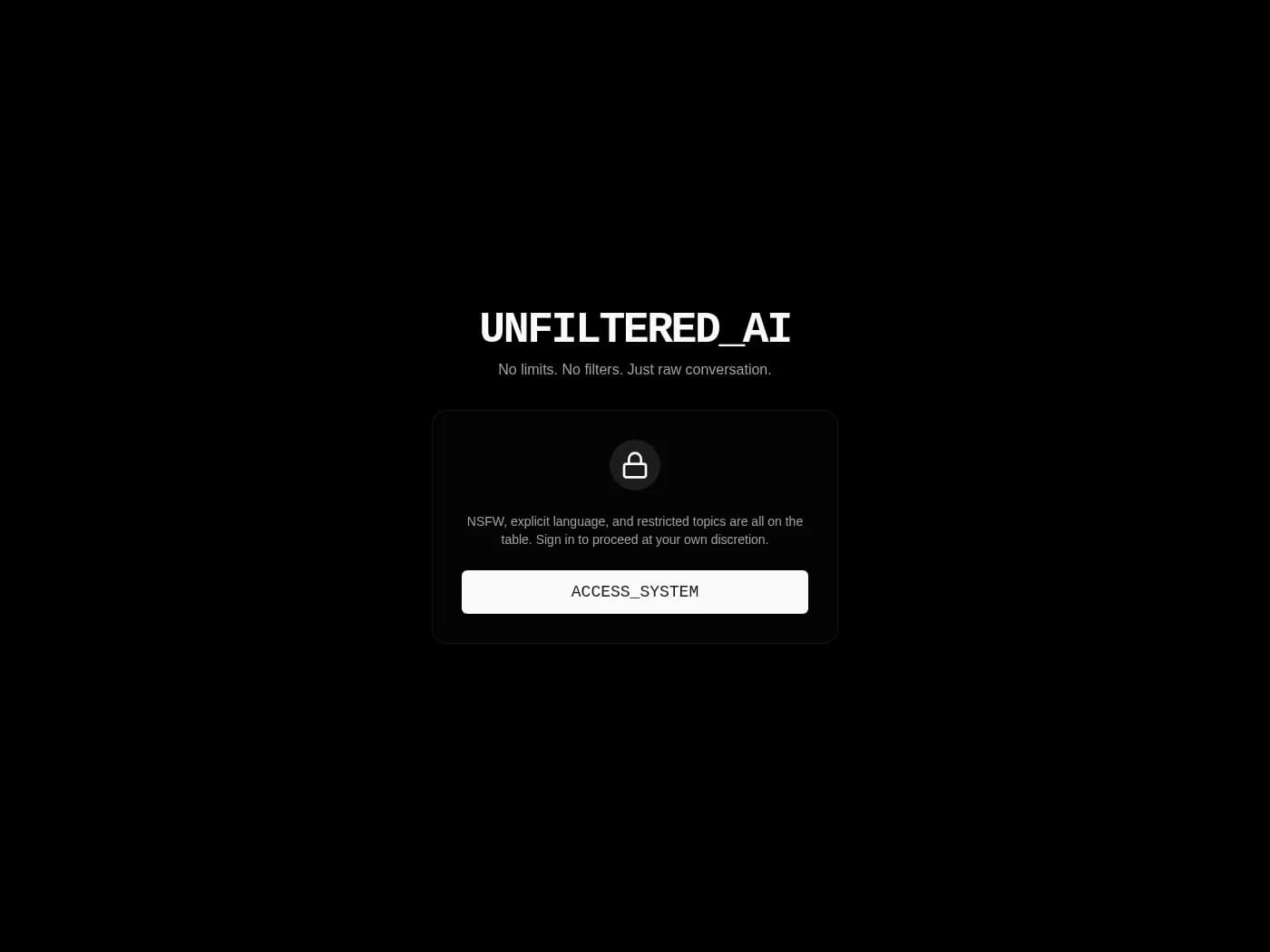 Unfiltered AI Chat Web