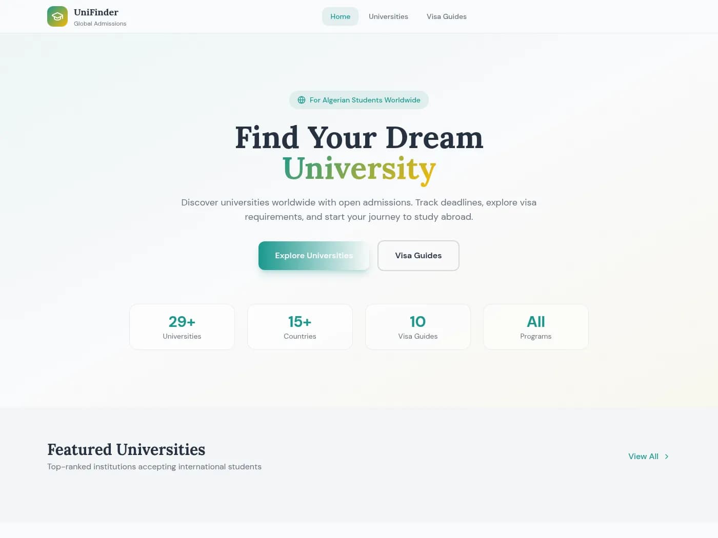 Global Uni Admission Finder