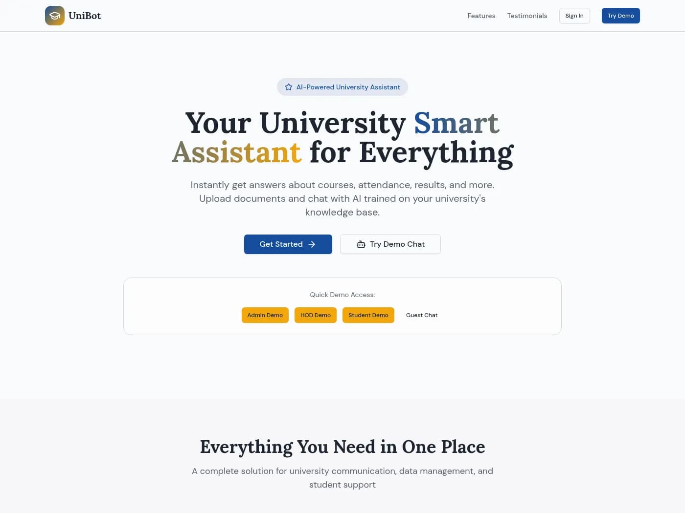 UniBot Assistant Suite