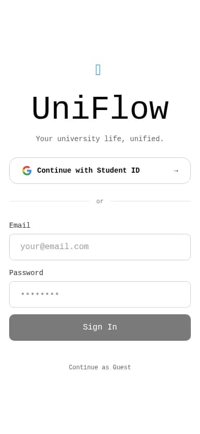UniFlow Student Dashboard