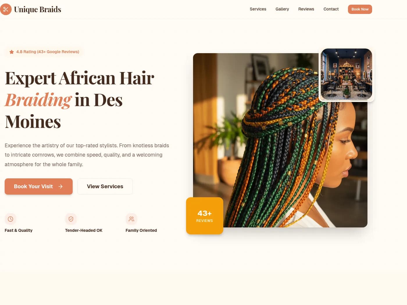 Unique Braids Salon Site