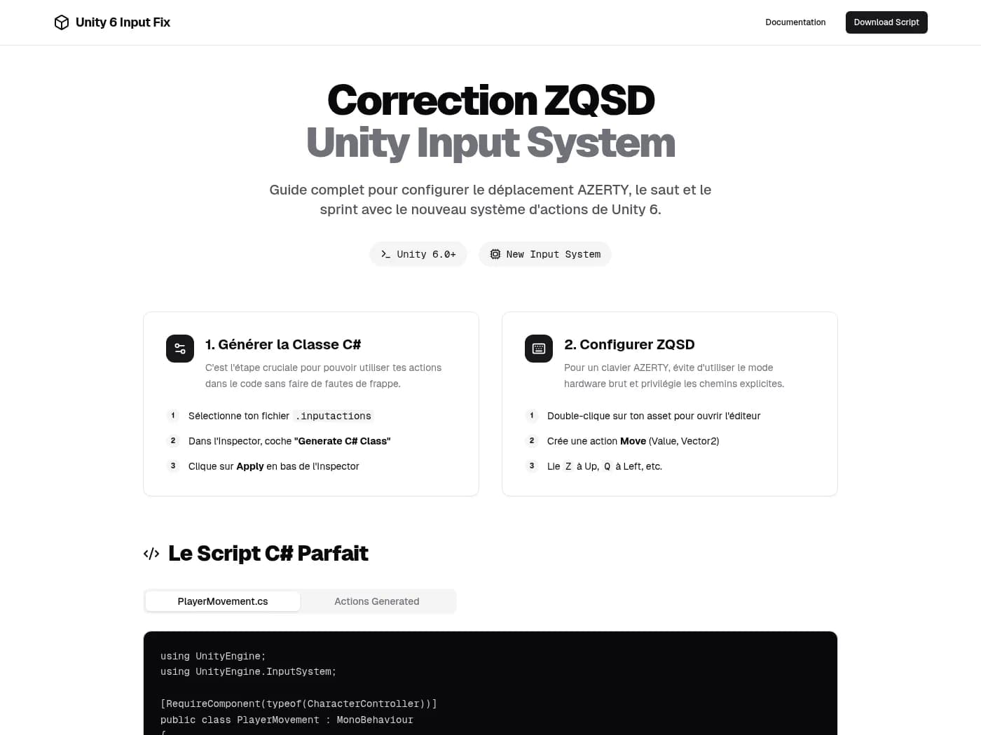 ZQSD Unity Input Fix