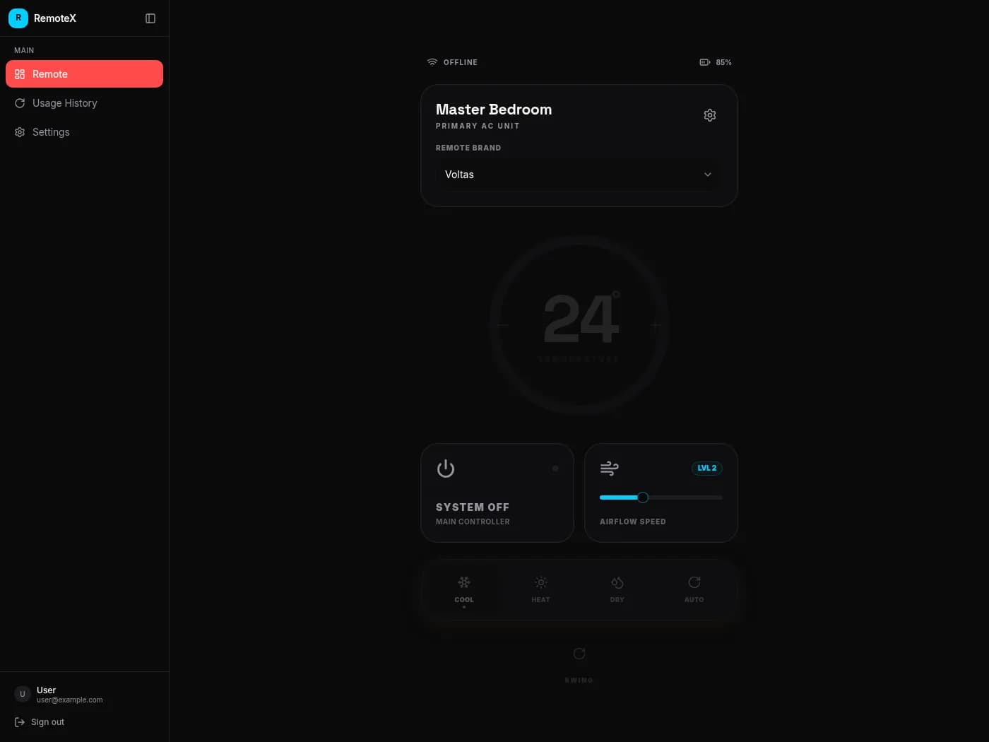 Universal AC Remote UI