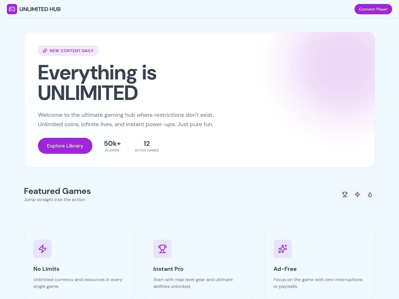 Unlimited Games Hub