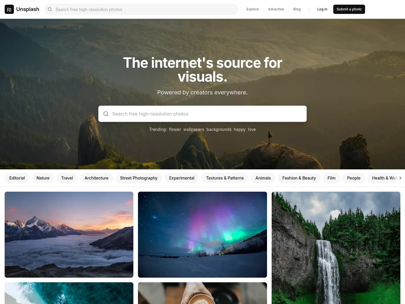 Unsplash Web Clone