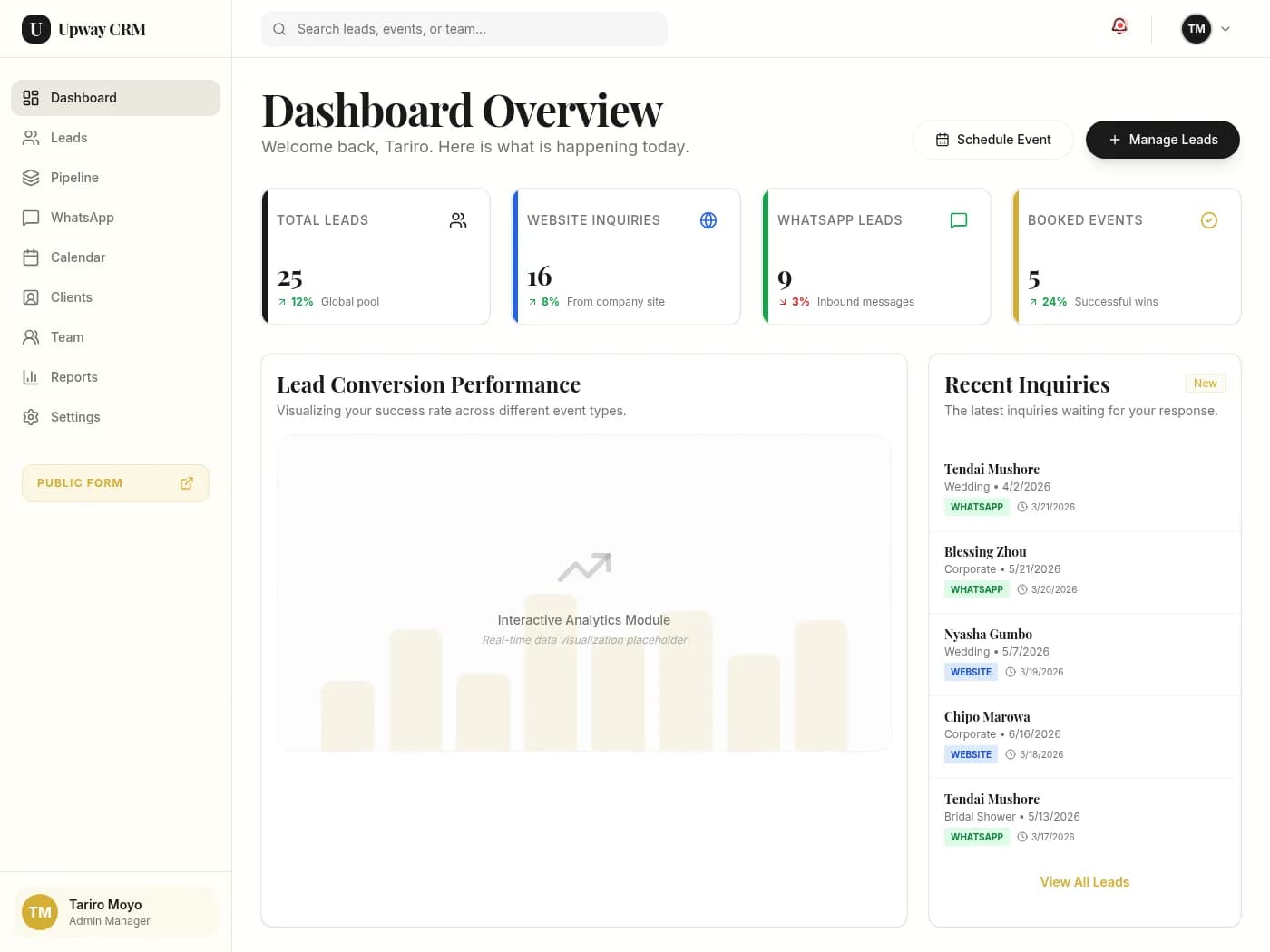 Upway Leads CRM