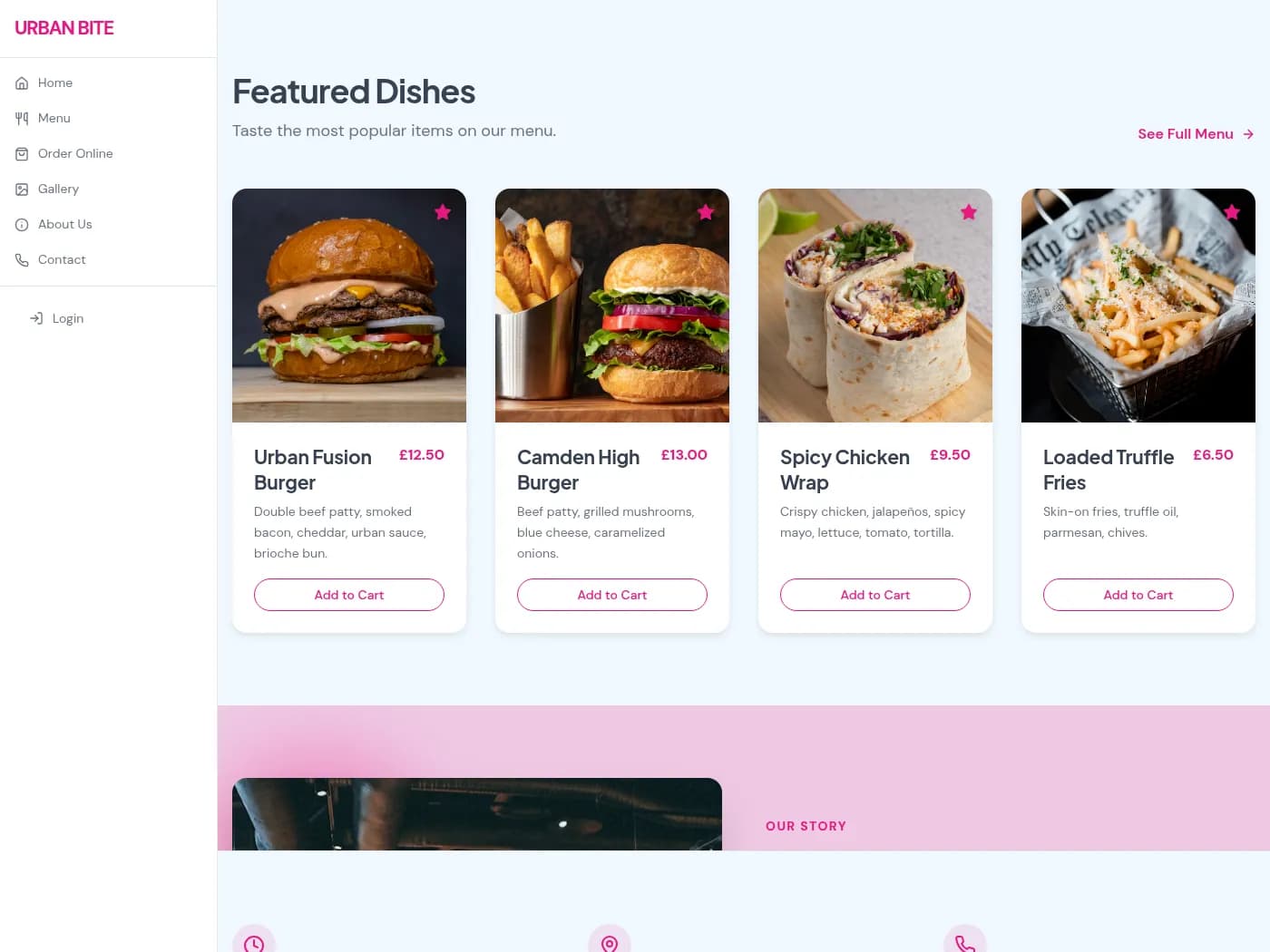 Urban Bite Kitchen Site