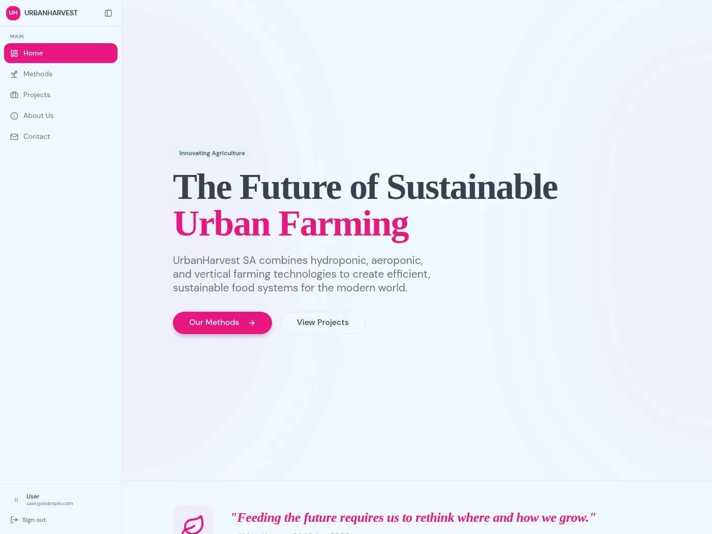 UrbanHarvest Interactive Site