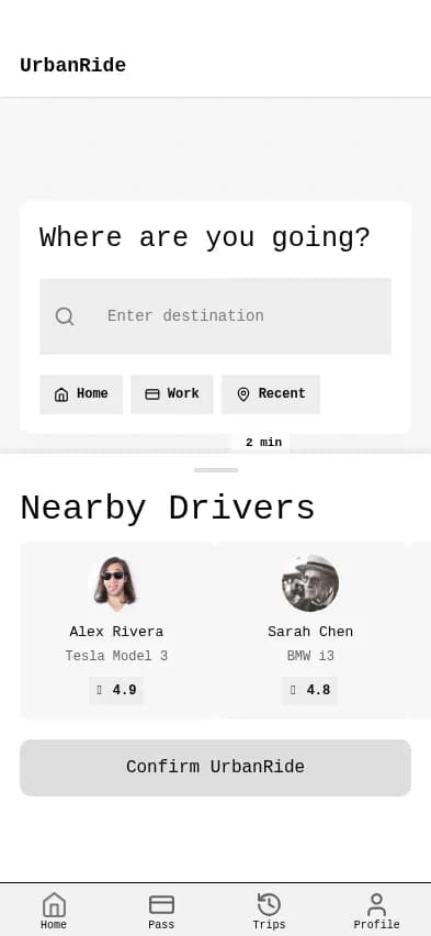 UrbanRide Demo App