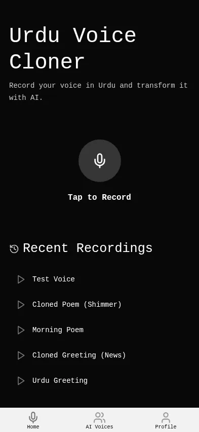 Urdu AI Voice Cloner