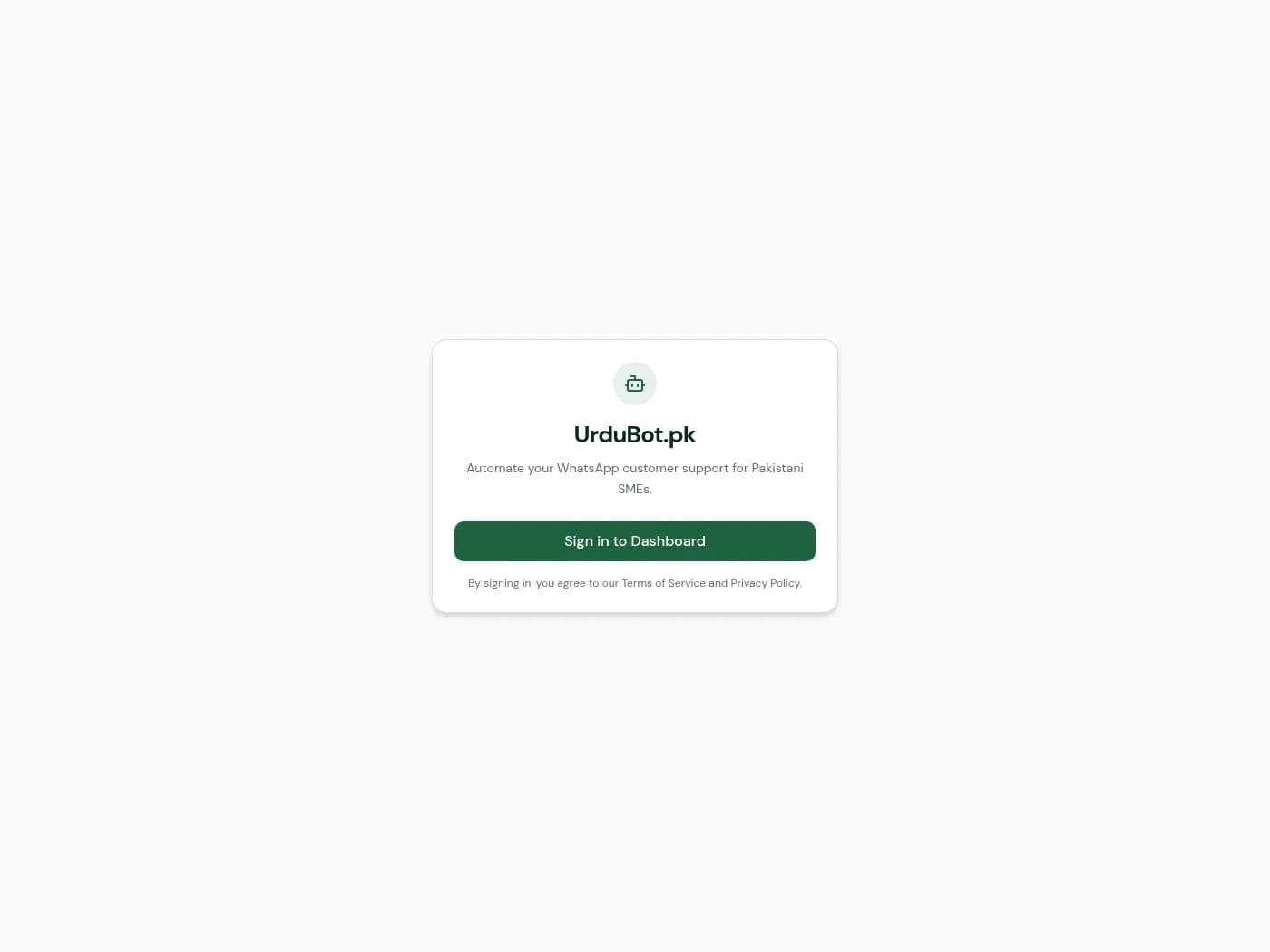 UrduBot.pk for SMEs