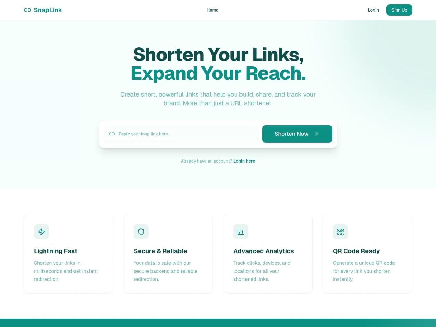 SnapLink Shortener UI