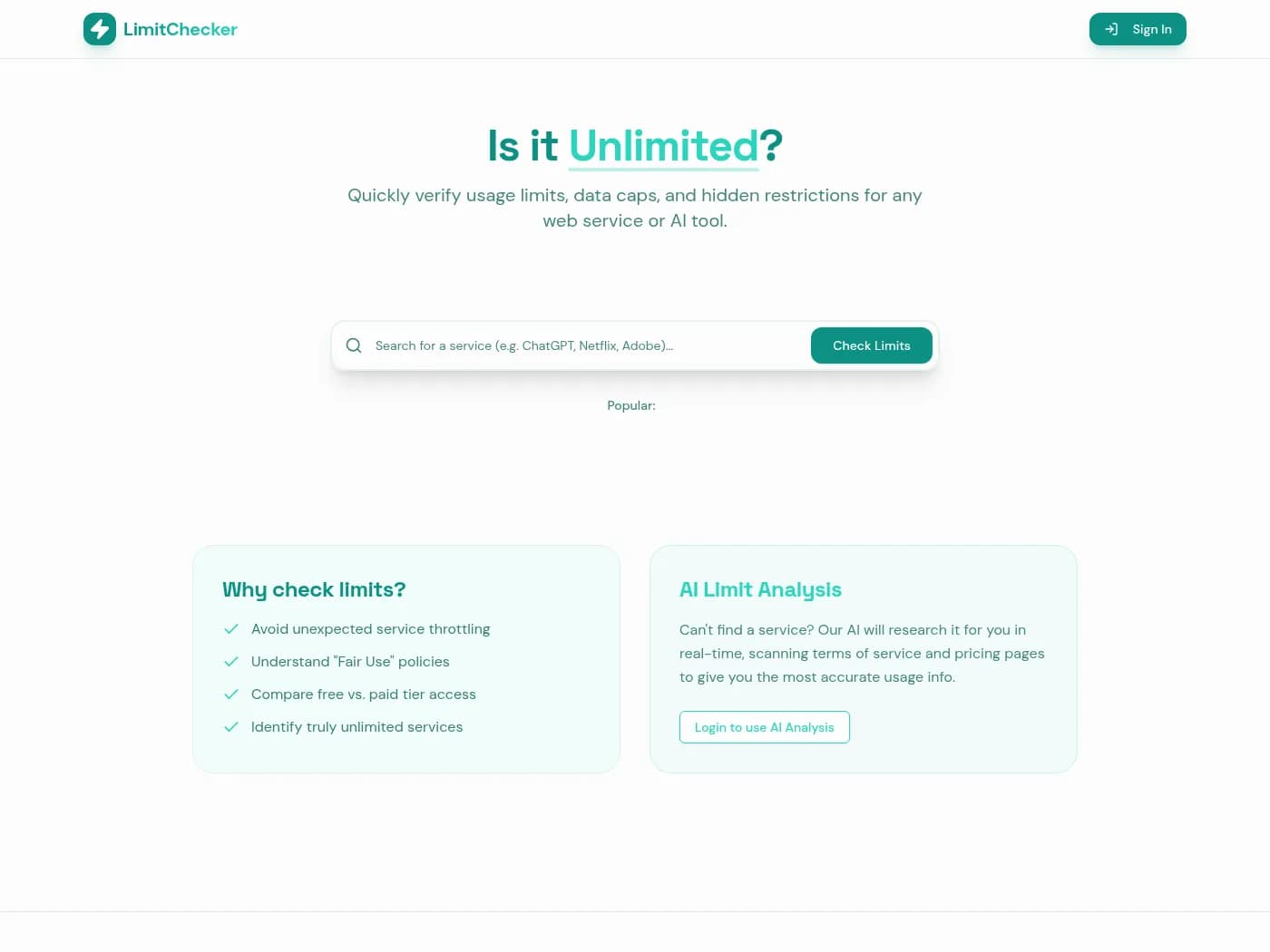 Unlimited Usage Checker