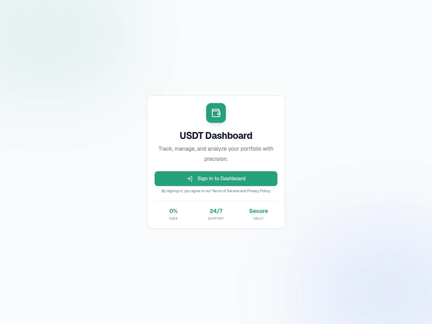 USDT Dashboard