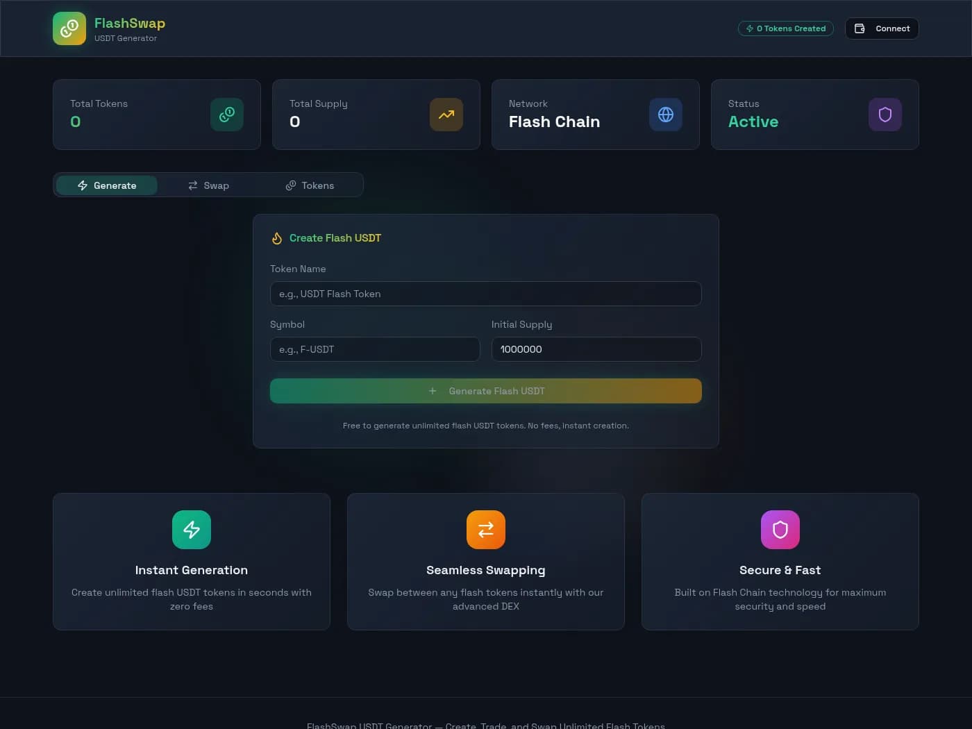 FlashSwap USDT Generator
