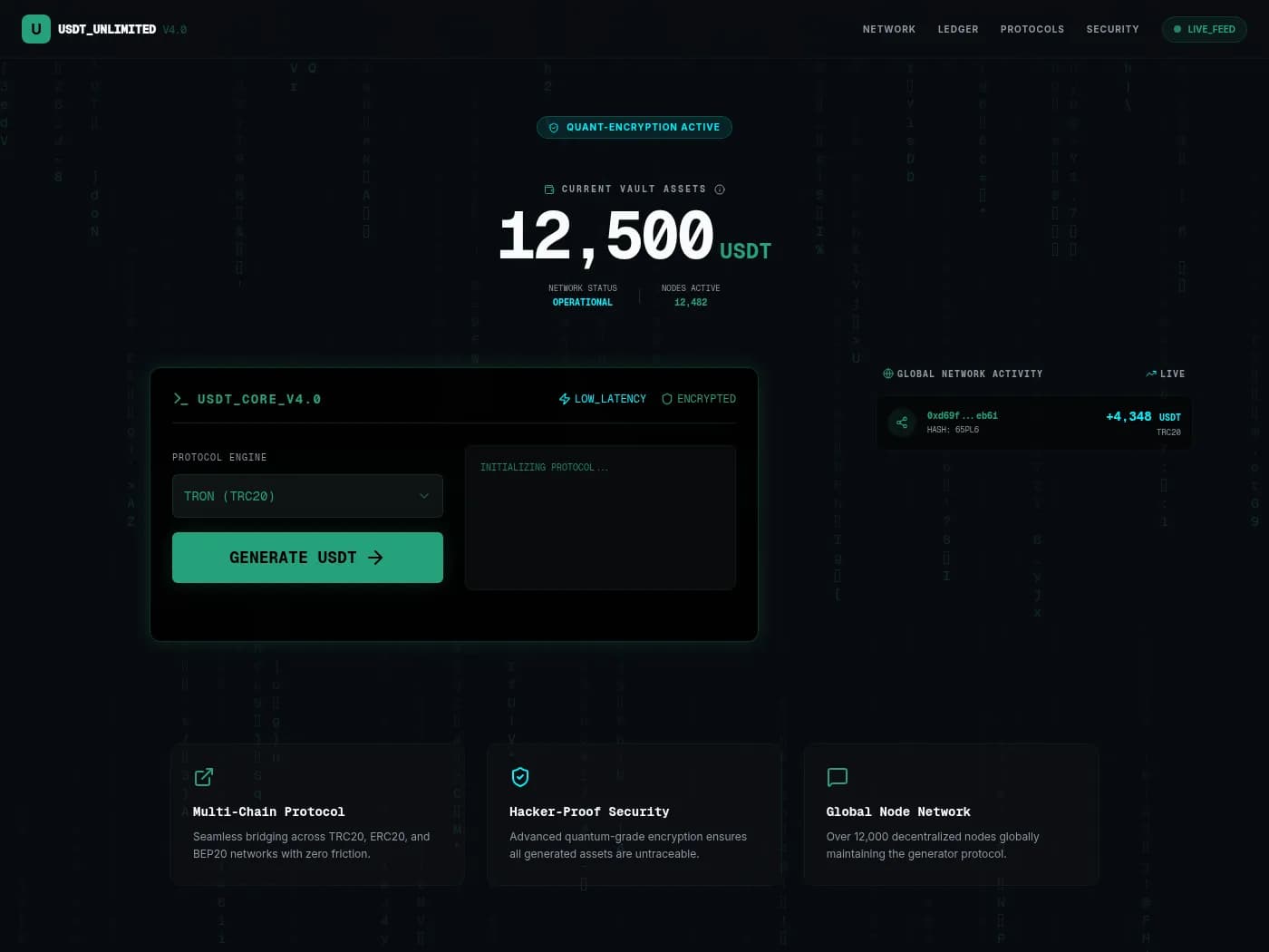 USDT Unlimited Generator
