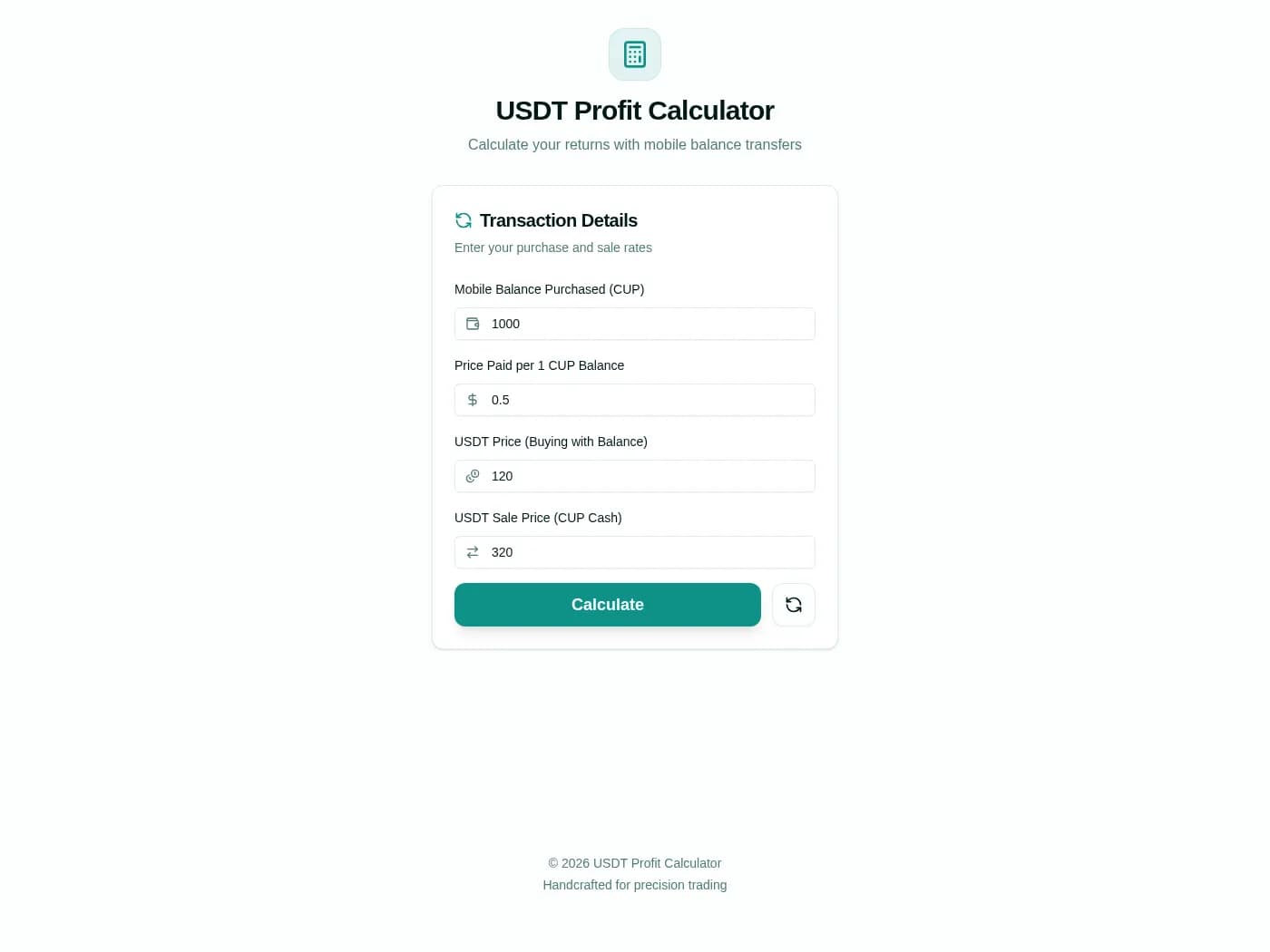 USDT Profit Calculator