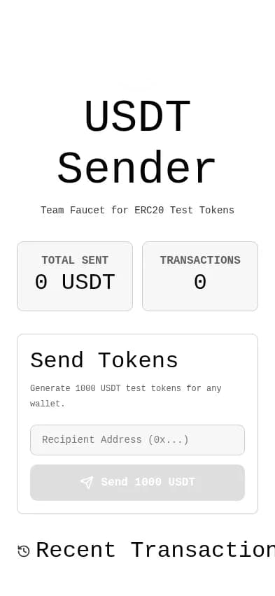 USDT Test Token Sender