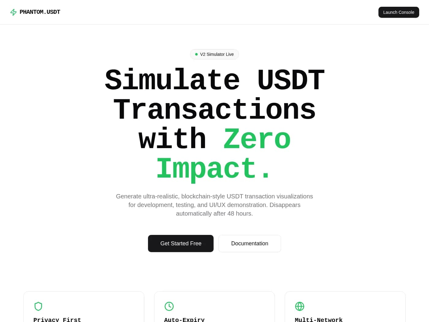 Phantom USDT Simulator