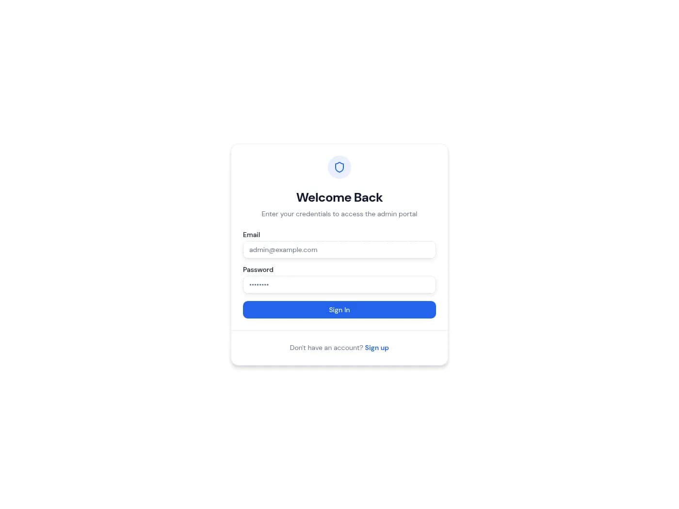 User Admin Portal